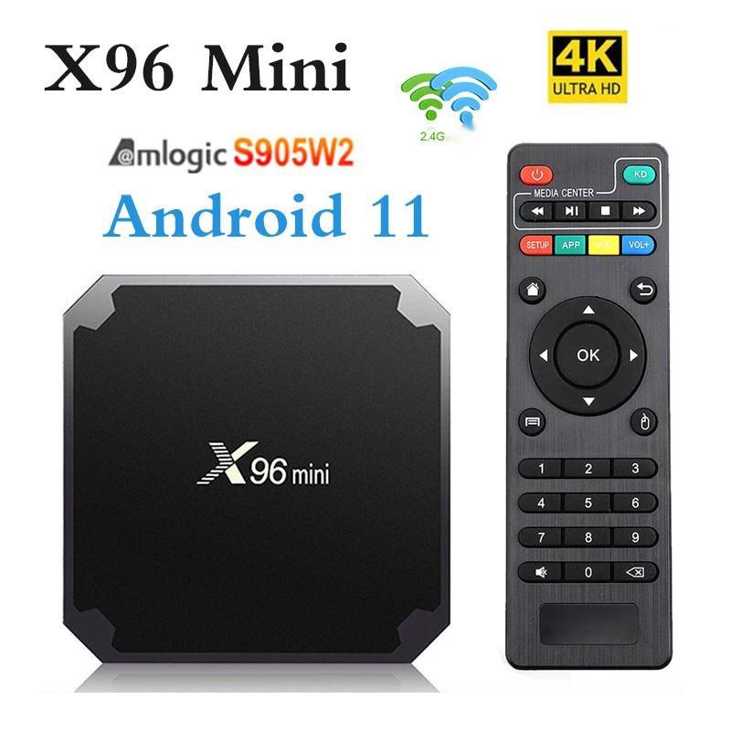 X96 mini android 11.0 smart tv box amlogic s905 w2 quad core 2gb 16gb dual wifi media player ...