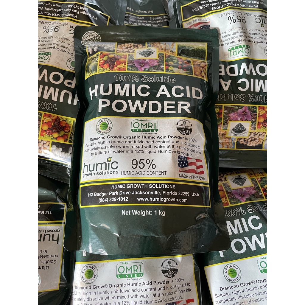 HUMIC MỸ HOÀNG PHÚC, BỘT 1KG, HUMIC ACID POWDER 95% (BỘT) NHẬP KHẨU MỸ ...