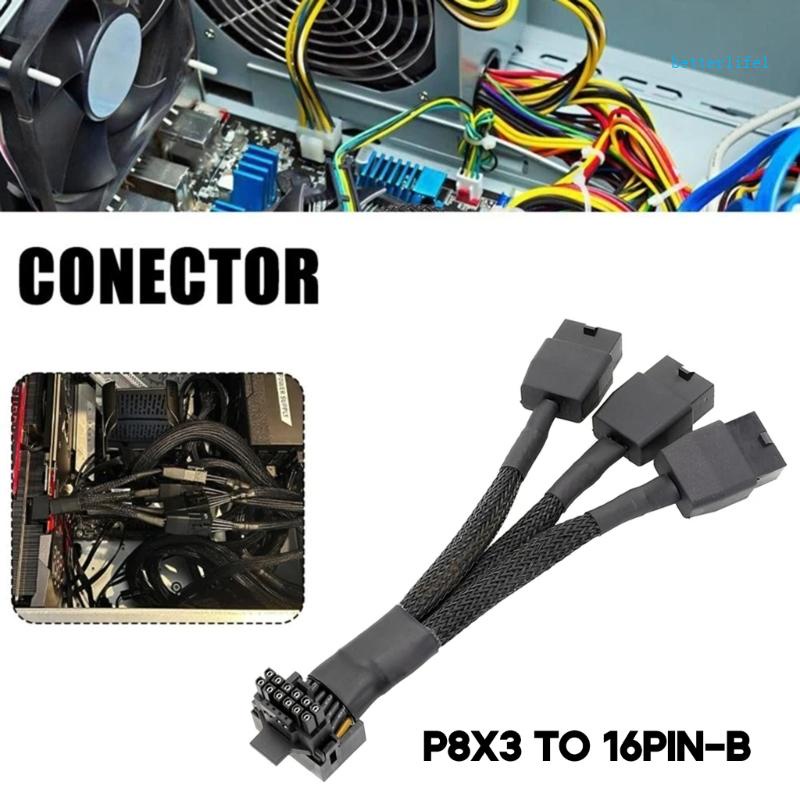 Cáp BTM 16Pin GPU Sang 3X8Pin Pcie 16AWG PCIE5 0 12VHPWR 600W 90° Dây ...