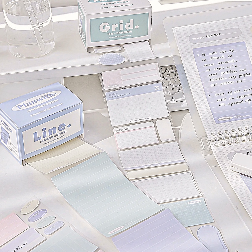 Hộp giấy ghi chú sticky note Planwith dạng cuộn nhiều size màu pastel ...