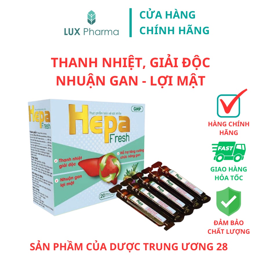 Thanh nhiệt, giải độc gan Hepa Fresh Dược Trung ương 28 (Hộp 20 ống) | Shopee Việt Nam