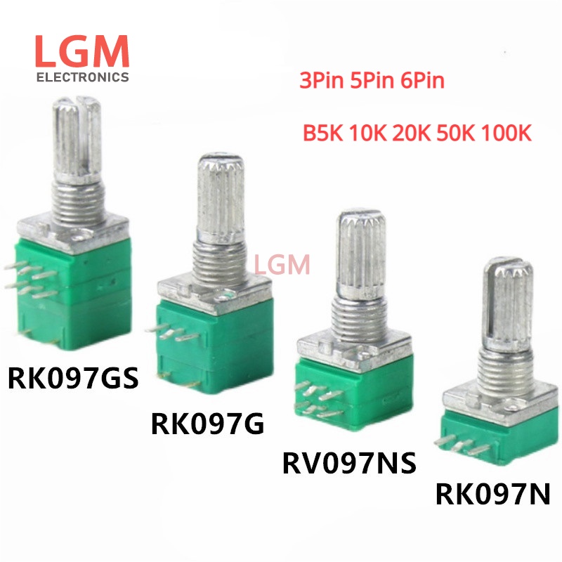 5 Chiết Áp Khuếch Đại Âm Thanh B5K B10K B50K B100K RK097 RV097N 15mm ...