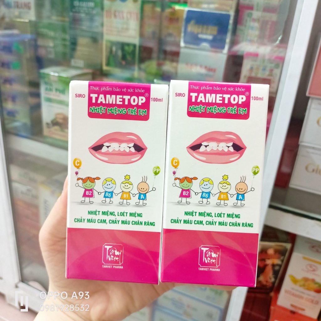 Siro nhiệt miệng Tametop - Giảm nhiệt miệng, loét miệng, chảy máu cam ...