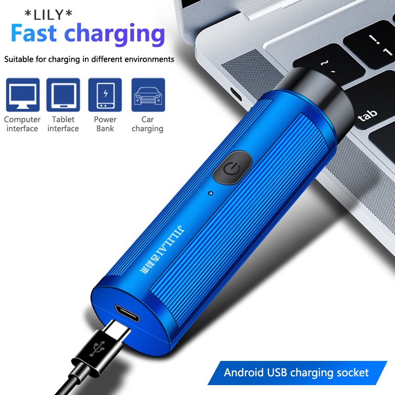 LILY Mini USB máy cạo râu điện dao cạo xách tay ROTARY Cutter Head râu ...