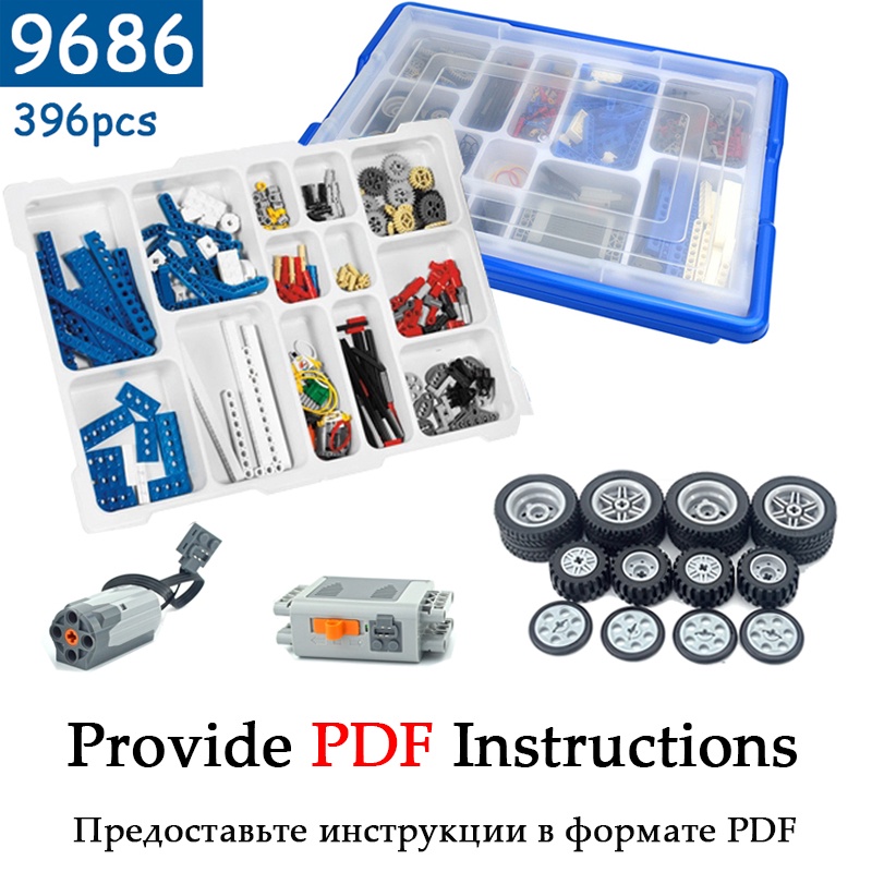 Bộ phận khối xây dựng DIY 9686 Bộ hỗ trợ hộp pin động cơ cho MOC 9686. Bộ tương thích Technic ...