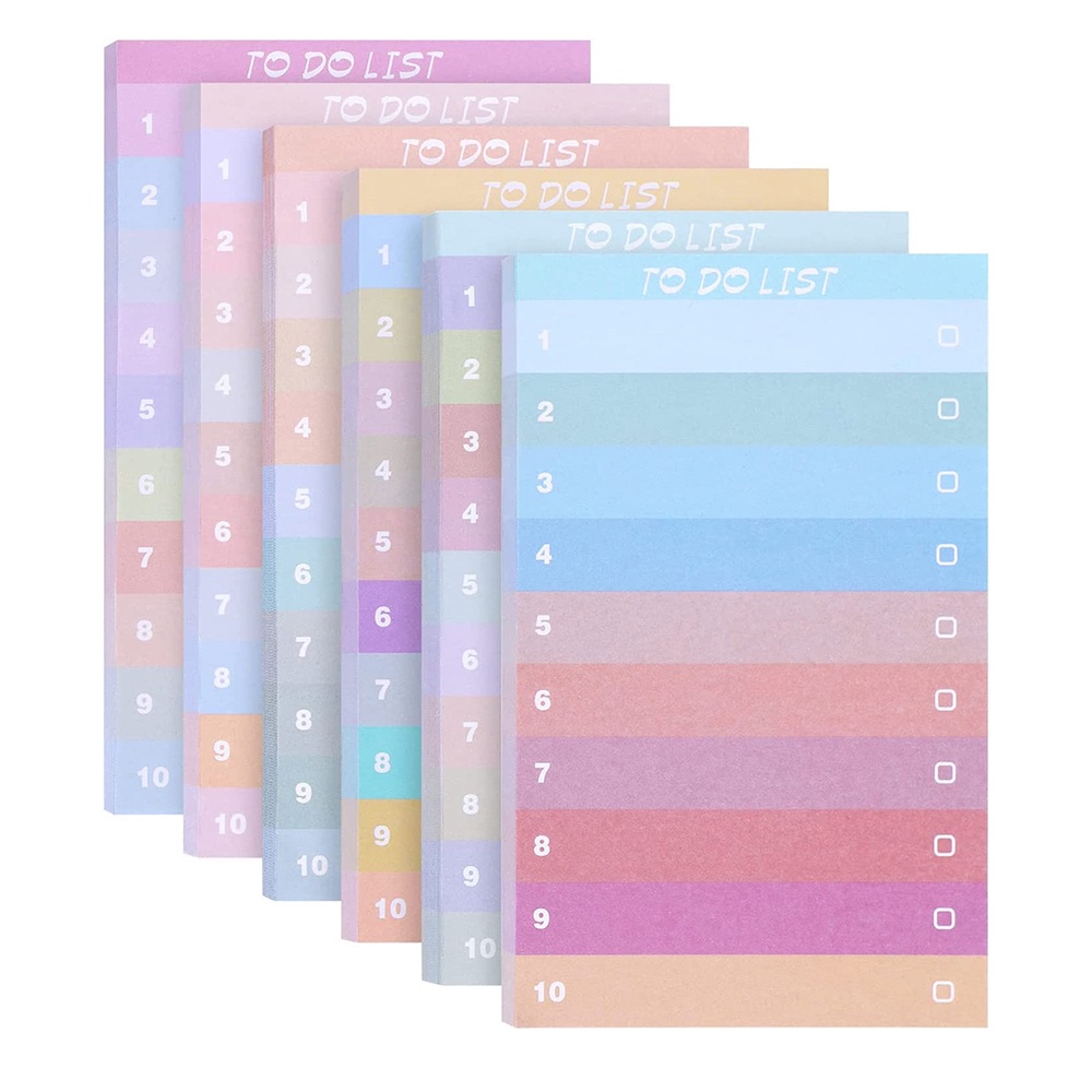 60 tờ rainbow gradient memo pad notepad to-do lists planner văn phòng ...