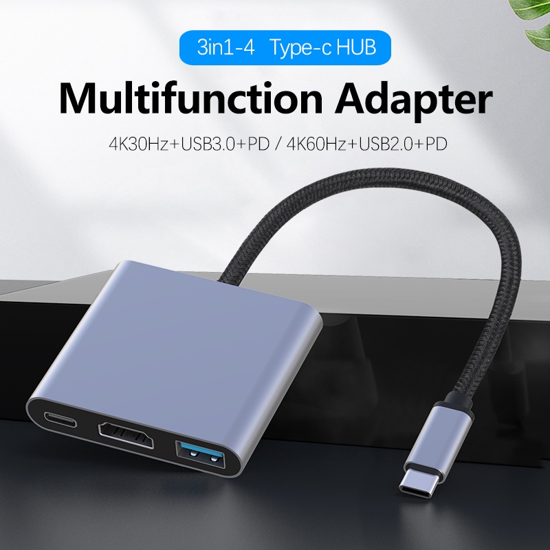 3in1 multi-function usb c docking station type c to hdmi 4k pd usb 3.0 ...