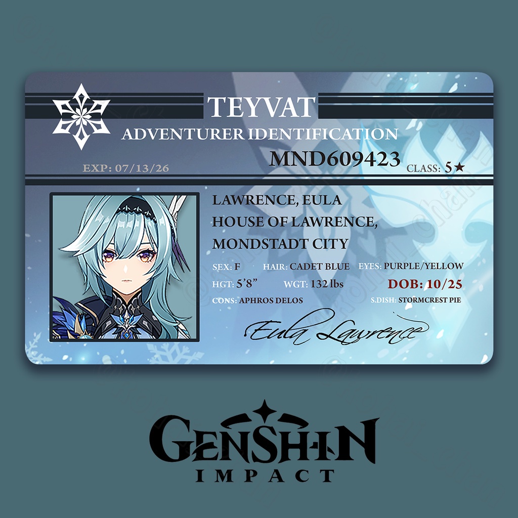 Card Bo Góc Genshin Impact ID Card [ Venti Mona Kaeya Razor Klee ...