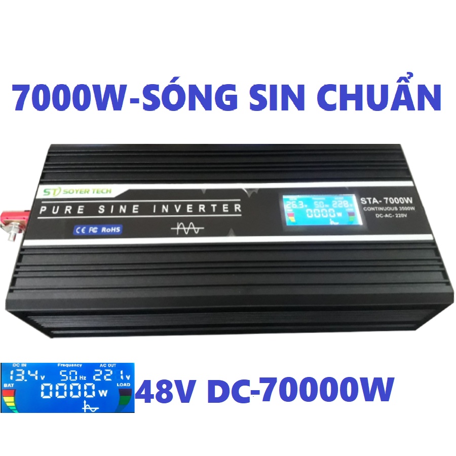Bộ chuyển đổi điện Sin Chuẩn 7000W-Bộ Đổi Nguồn 48V sang 220V Sin Chuẩn ...