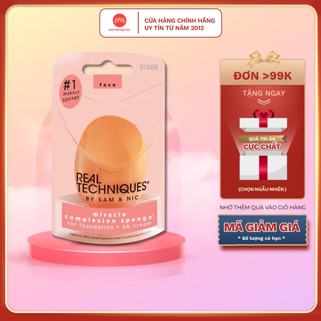 Mút tán kem nền Real Techniques Miracle Complexion Sponge trang điểm mềm mịn có case | không ...