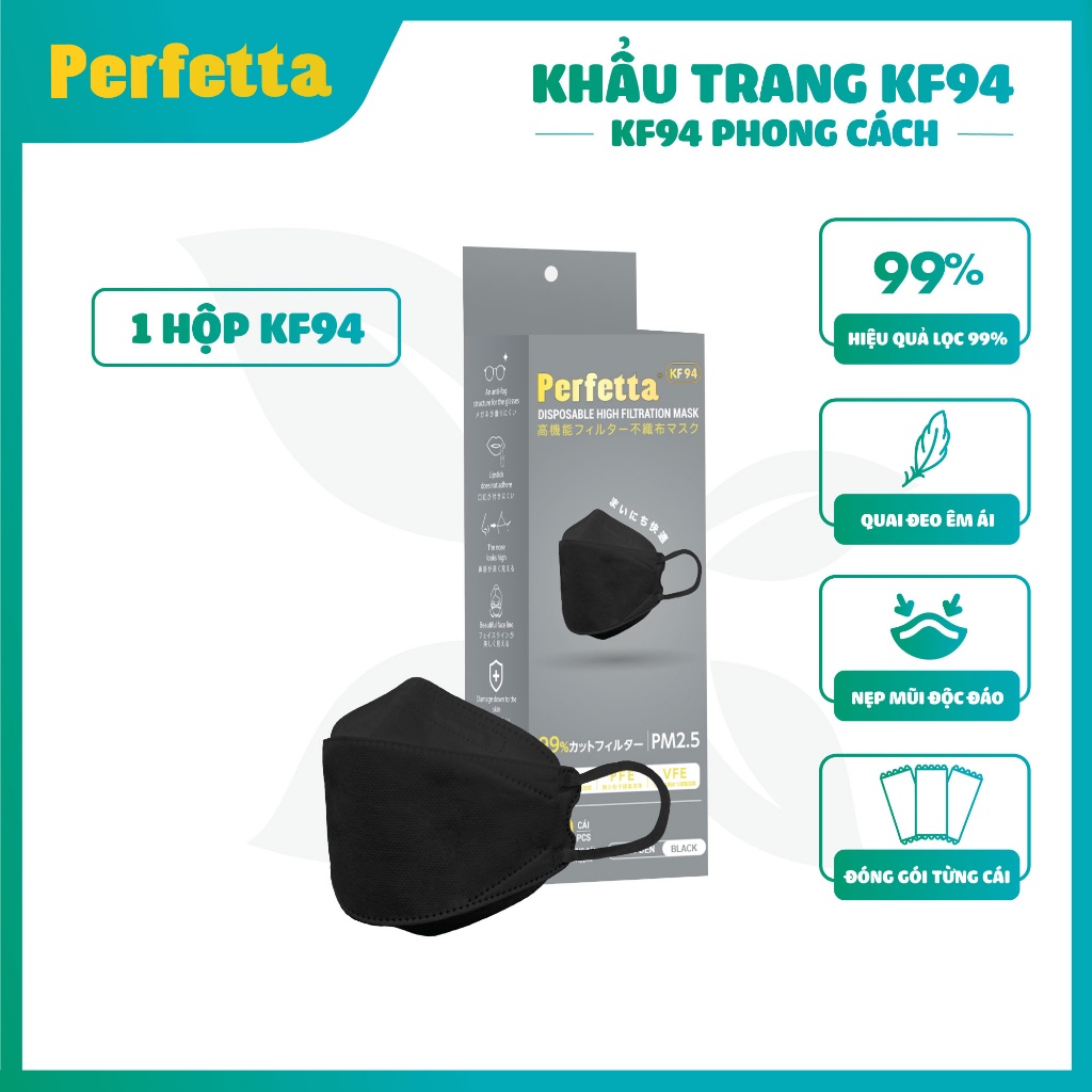 Khẩu Trang KF94 Phong Cách Hàn Quốc - Chính Hãng Perfetta KF94 (20 cái/hộp) | Shopee Việt Nam