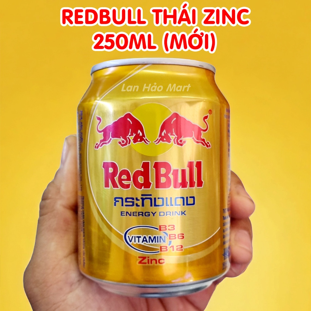 [THÙNG 24 LON] BÒ THÁI (REDBULL THÁI) KẼM ZINC VITAMIN 250ML (MỚI ...