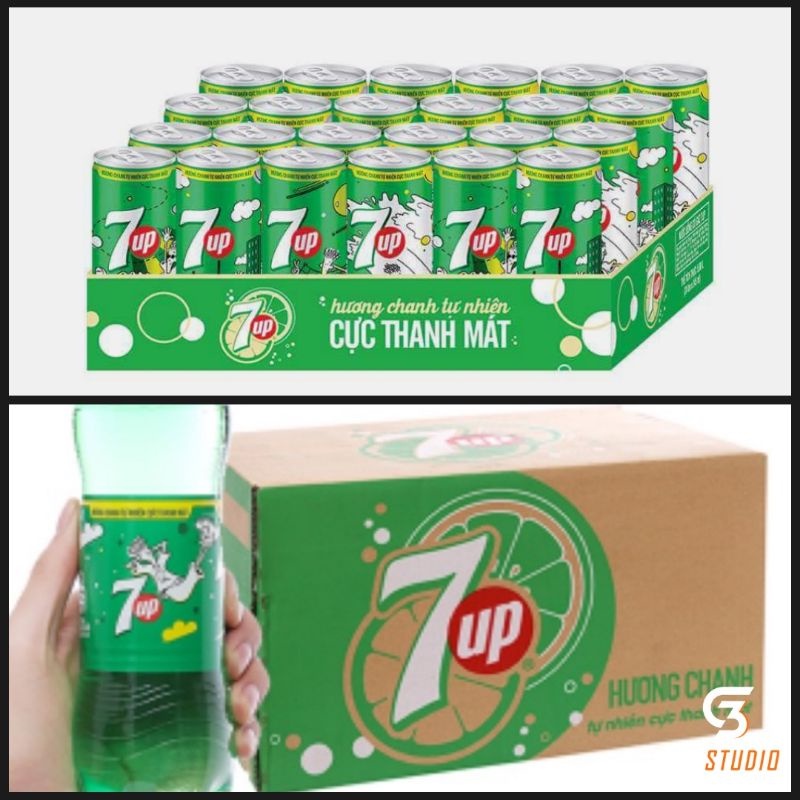 [Freeship70k] Thùng 24 lon 7up 320ml và 24 chai 7up 330ml của PepsiCo 7 up | Shopee Việt Nam