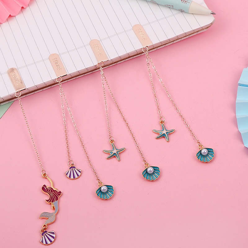 Bookmark Hình Sao Biển Và Vỏ Sò Dây Xích Kim Loại Sao biển và vỏ mặt ...