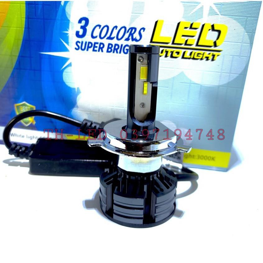 Đèn pha LED T6 3 màu, chíp led taiwan Cao cấp - 32w Chân H4 | Shopee Việt Nam
