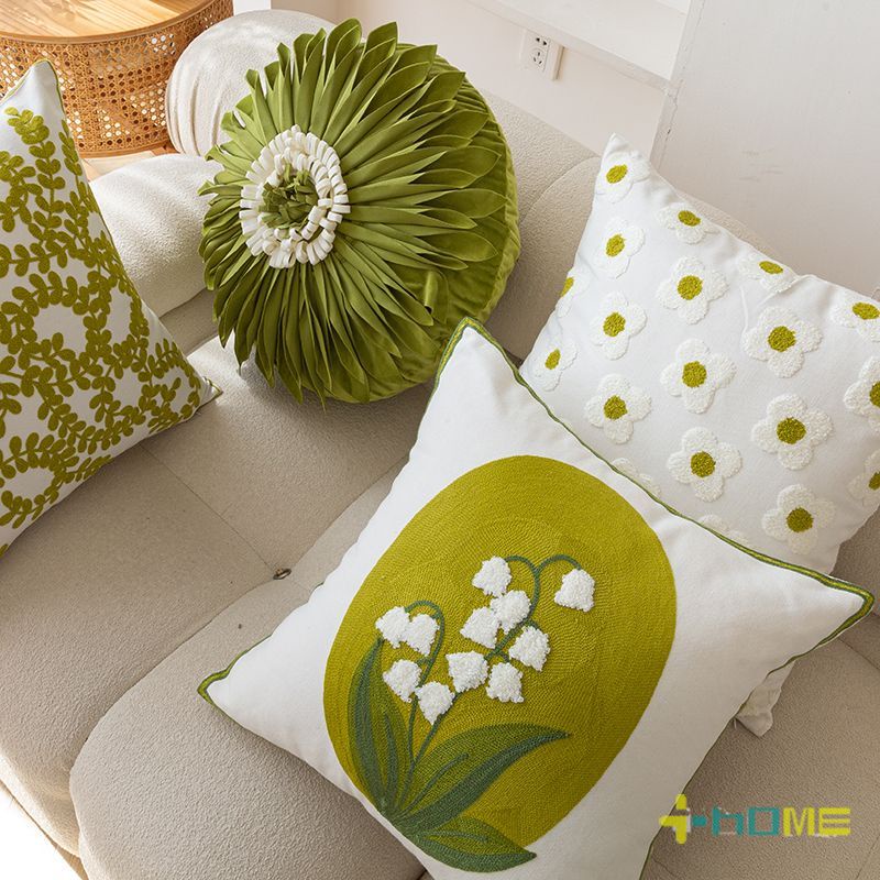 Vỏ Gối Tựa Lưng Cao Thêu Họa Tiết Hoa Xinh Xắn Trang Trí Phòng Khách ...