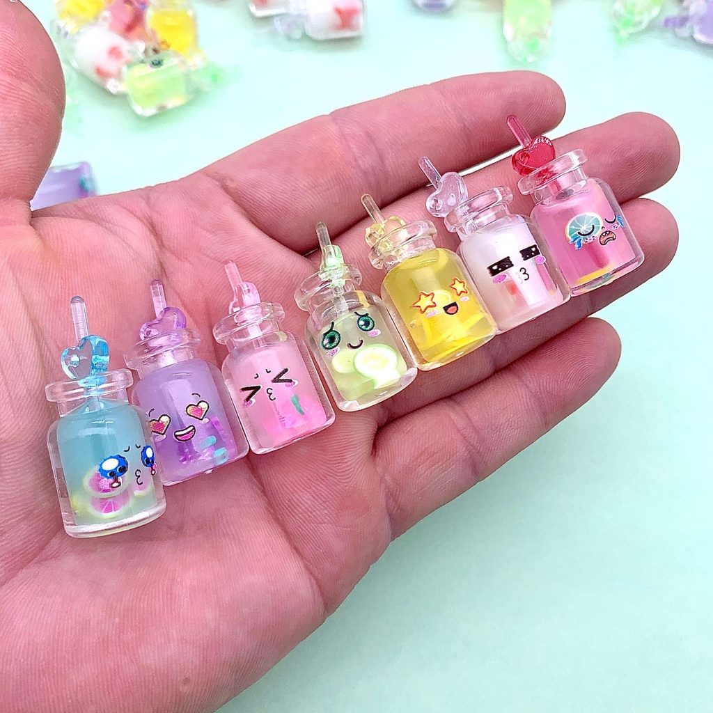 10 Chiếc Luminous Emoji Chai Trái Cây Nhựa Quyến Rũ Cho DIY (6-250 ...