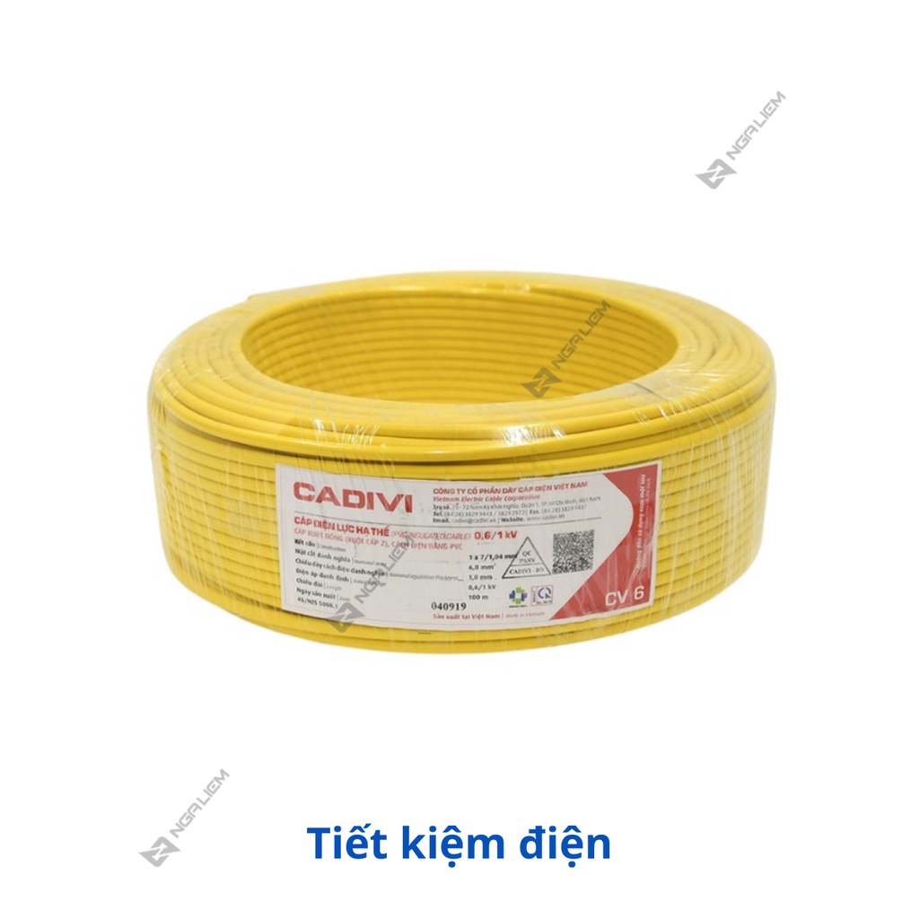 Dây Điện Đơn CV (1.0 - 1.5 - 2.0 - 2.5 - 3.5 - 4.0 - 5.5 - 6.0mm) CADIVI (Bán Cuộn 100 MÉT ...