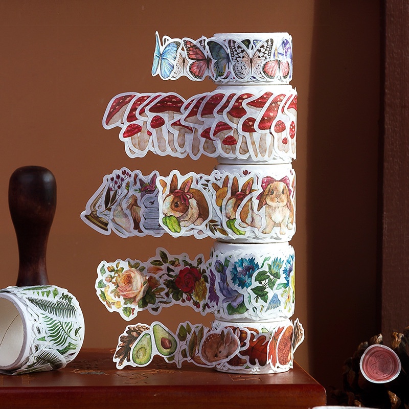 Bộ 100 / Cuộn sticker Dán Trang Trí Sổ Lưu Niệm diy Hình Cây Cối Cổ ...