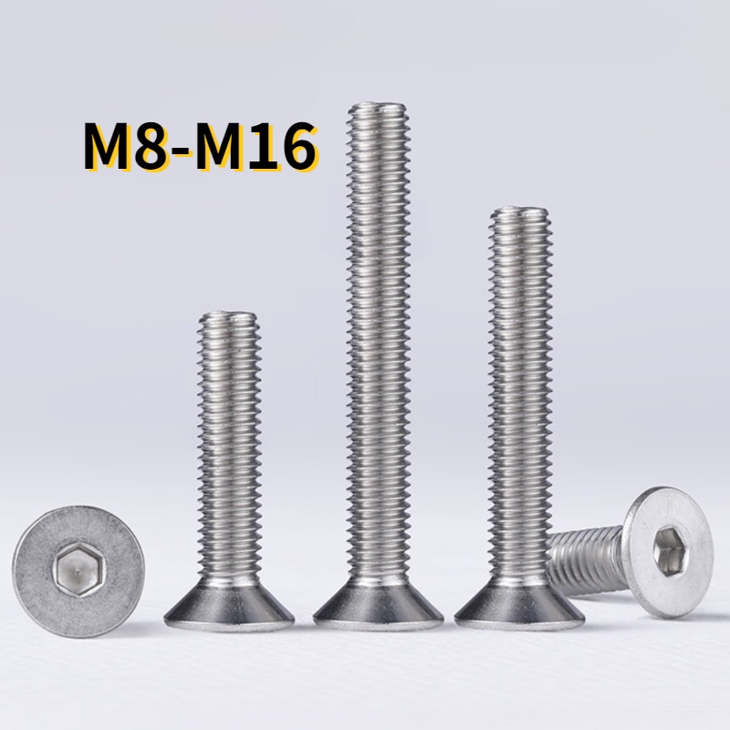 [xjk] 304 ổ cắm lục giác bằng thép không gỉ vít lục giác ổ cắm vít chìm bu lông vít đầu phẳng m8 ...