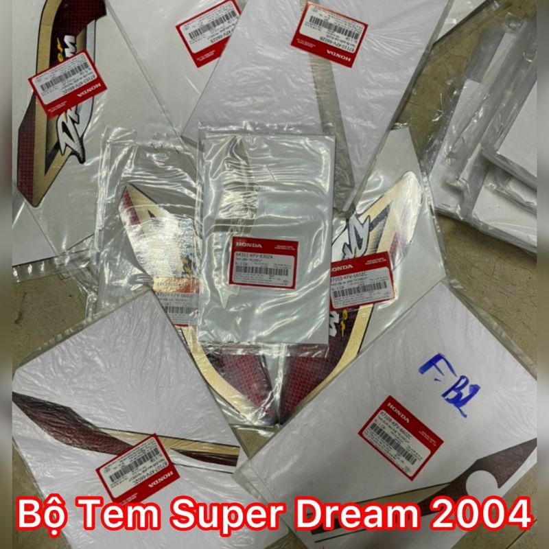 Tem super DREAM đời 2004 chính hãng honda ( bộ gồm 7 mảnh ý hình ...