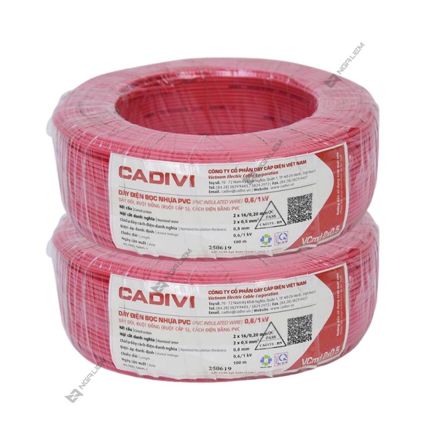 Dây Điện Đôi VCMD (2x0.5 - 2x0.75 - 2x1.0 - 2x1.5 - 2x2.5 mm) CADIVI ...