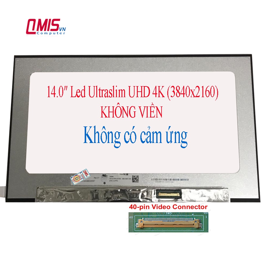Màn hình laptop 14 inch 40 pin Led Ultraslim IPS UHD 4K (3840x2160 ...