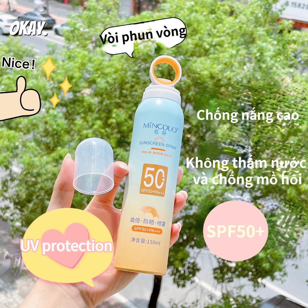Chai Xịt Chống Nắng SPF50PA + + + UV Bảo Vệ Da Mặt Và Cơ Thể Dung Tích 150ml | Shopee Việt Nam