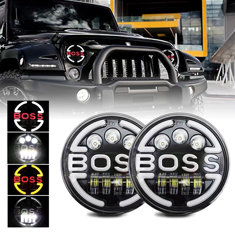 Wrangler BOSS Far Near Light Headlight 23.3cm led Daytime Running Turn ...