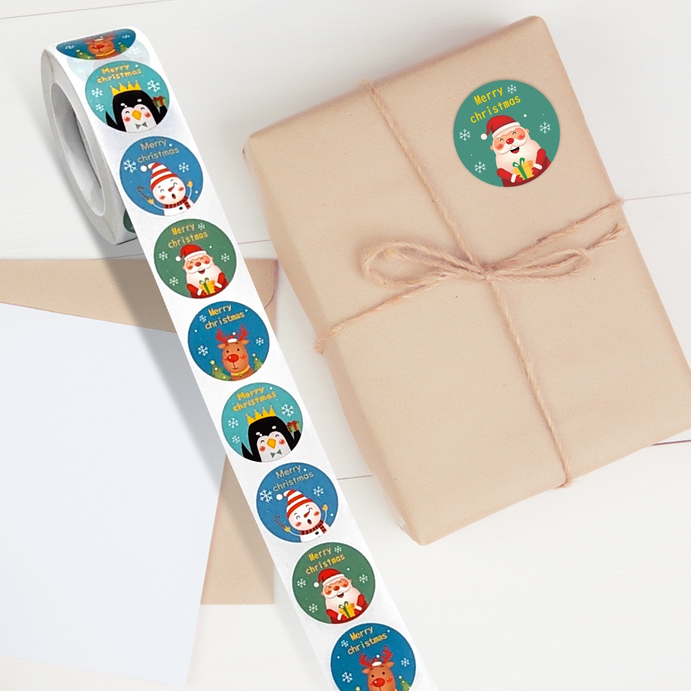 Merry christmas sticker envelope cards holiday party gift box trang trí ...
