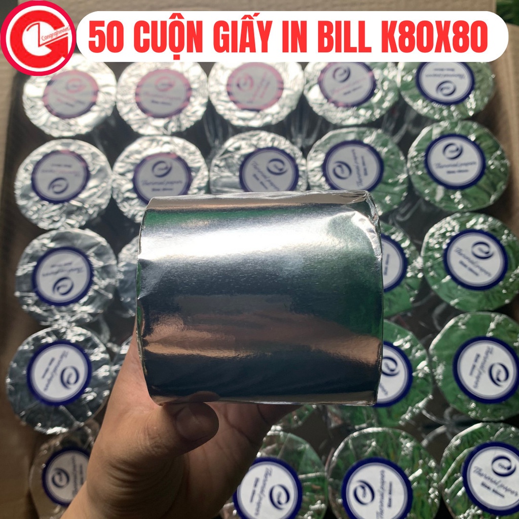 Thùng giấy in bill k80 k57 k58 giấy in nhiệt giấy in hóa đơn thùng 50 ...