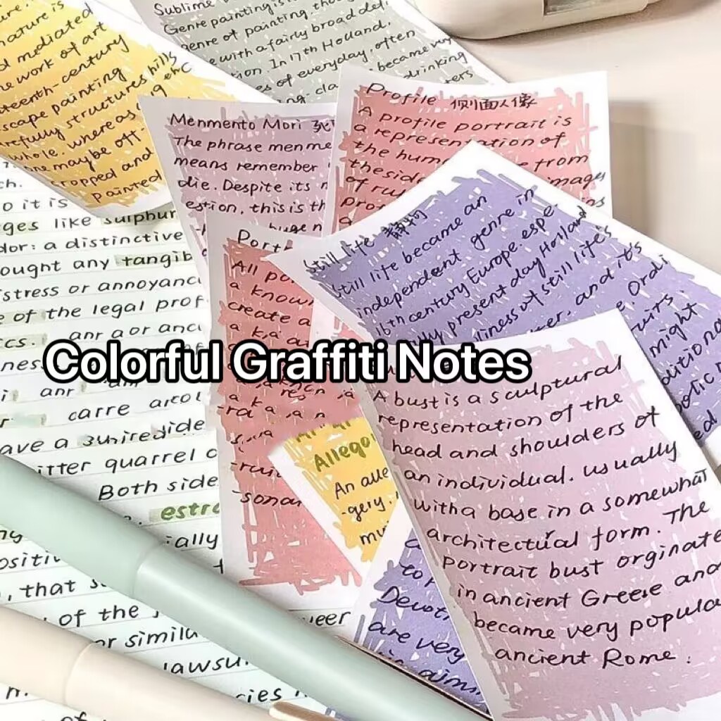 Bộ 50 Mini Đầy Màu Sắc Graffiti Note Book Có Thể Rách Không Dính Giấy ...