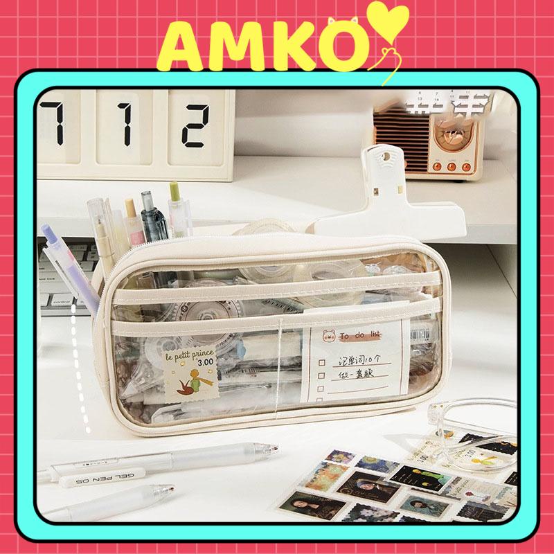 Hộp Bút Vải To 1 Ngăn Phong Cách Đơn Giản Túi Đựng Bút Đa Năng Tiện Lợi Bóp Viết AMKO HBV40 ...