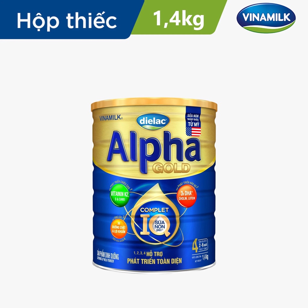 Sữa bột Dielac Alpha Gold 4 - lon 1.4kg (cho trẻ từ 2- 6 tuổi) Date xa | Shopee Việt Nam