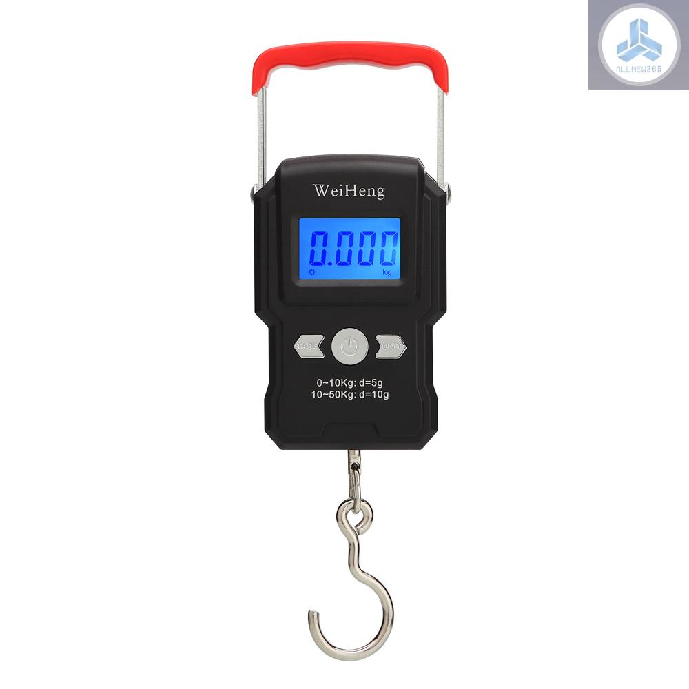50Kg/5g LCD Digital Display Backlight Portable Hanging Hook Scale ...