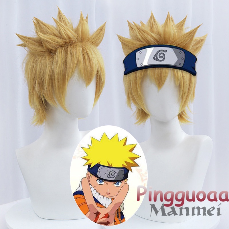 Anime Naruto Uzumaki Naruto Cosplay Wig 30cm Golden Short Wigs Heat ...