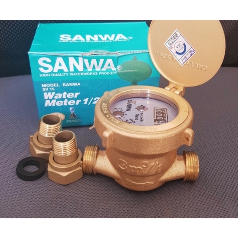 Đồng hồ nước Sanwa 1/2" SV15, ren 21mm chính hãng | Shopee Việt Nam