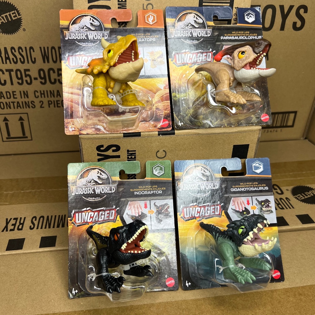 Jurassic World 4 Mini Dinosaur Uncaged Pop-Ups Assortment ...