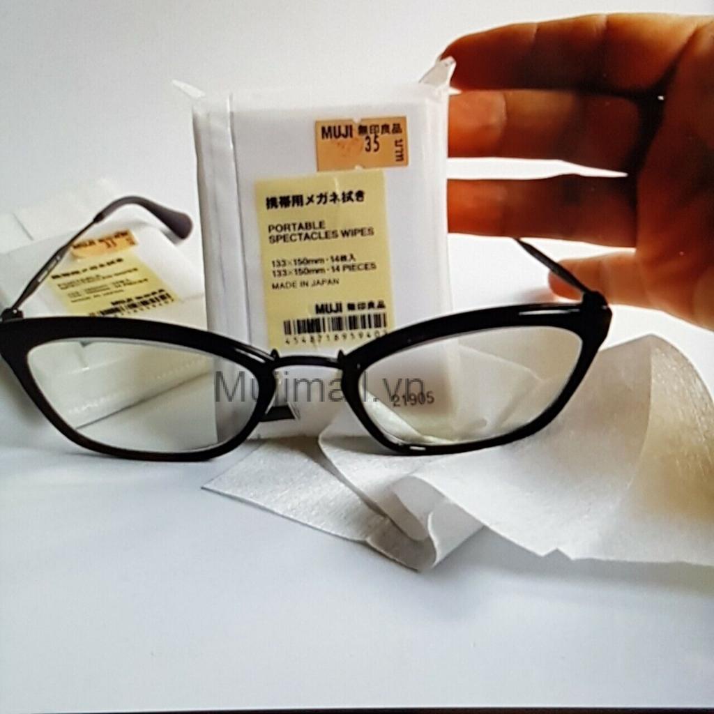 [pick up Muji] Giấy lau kính muji bỏ túi bằng vải cotton không dệt siêu mịn Muji Chính Hãng ...