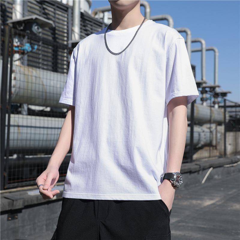 (m-8xl) T-shirt ngắn tay màu đen và trắng rắn cho nam | Shopee Việt Nam