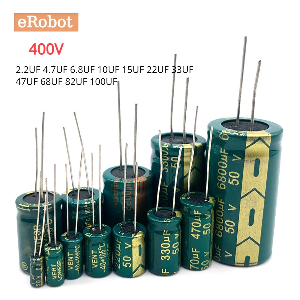 Tụ Điện Nhôm Tần Số Cao 400V 2.2UF 4.7UF 6.8UF 10UF 15UF 22UF 33UF 47UF 68UF 82UF 100UF | Shopee ...