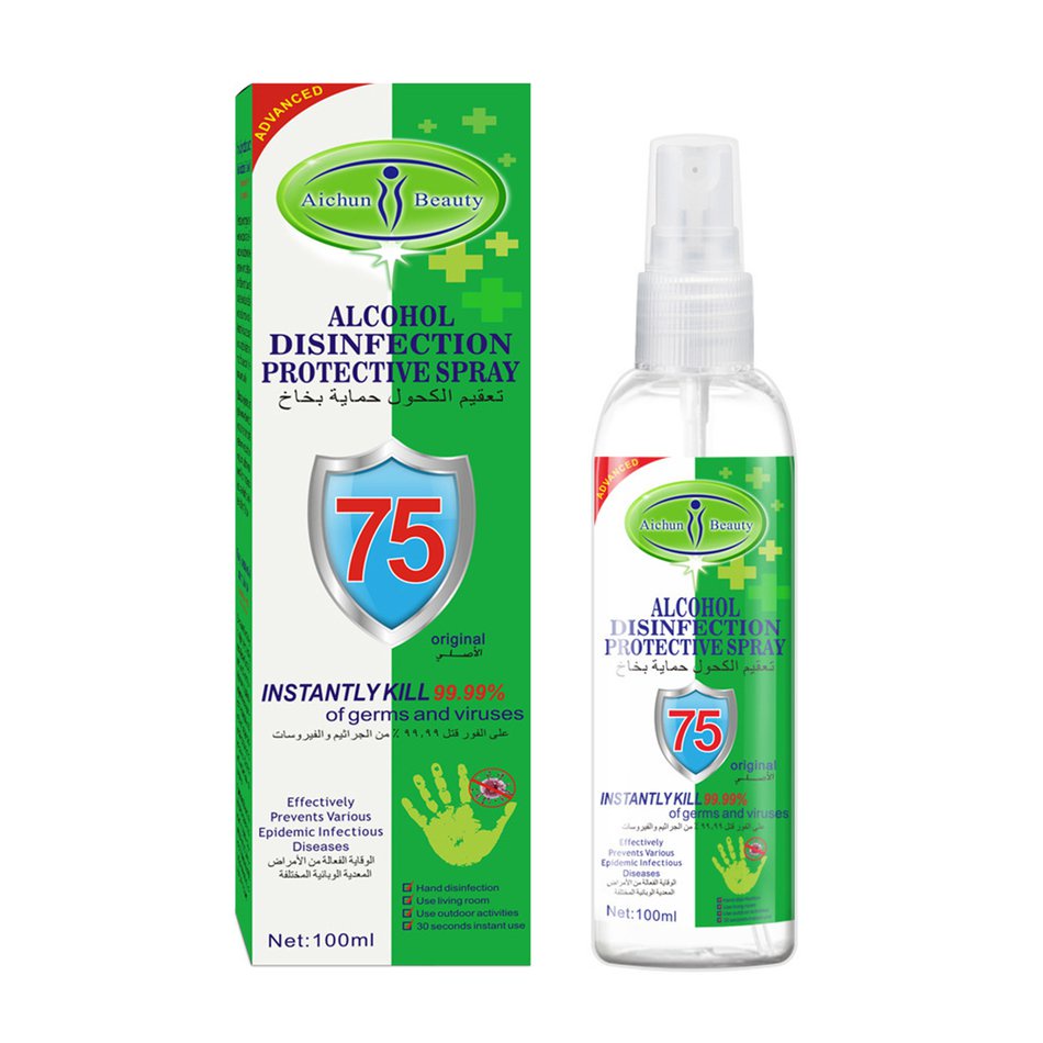 ⚡QKCF⚡ Antibacterial Spray Alcohol Disinfectant Liquid 75 Alcohol Spray ...