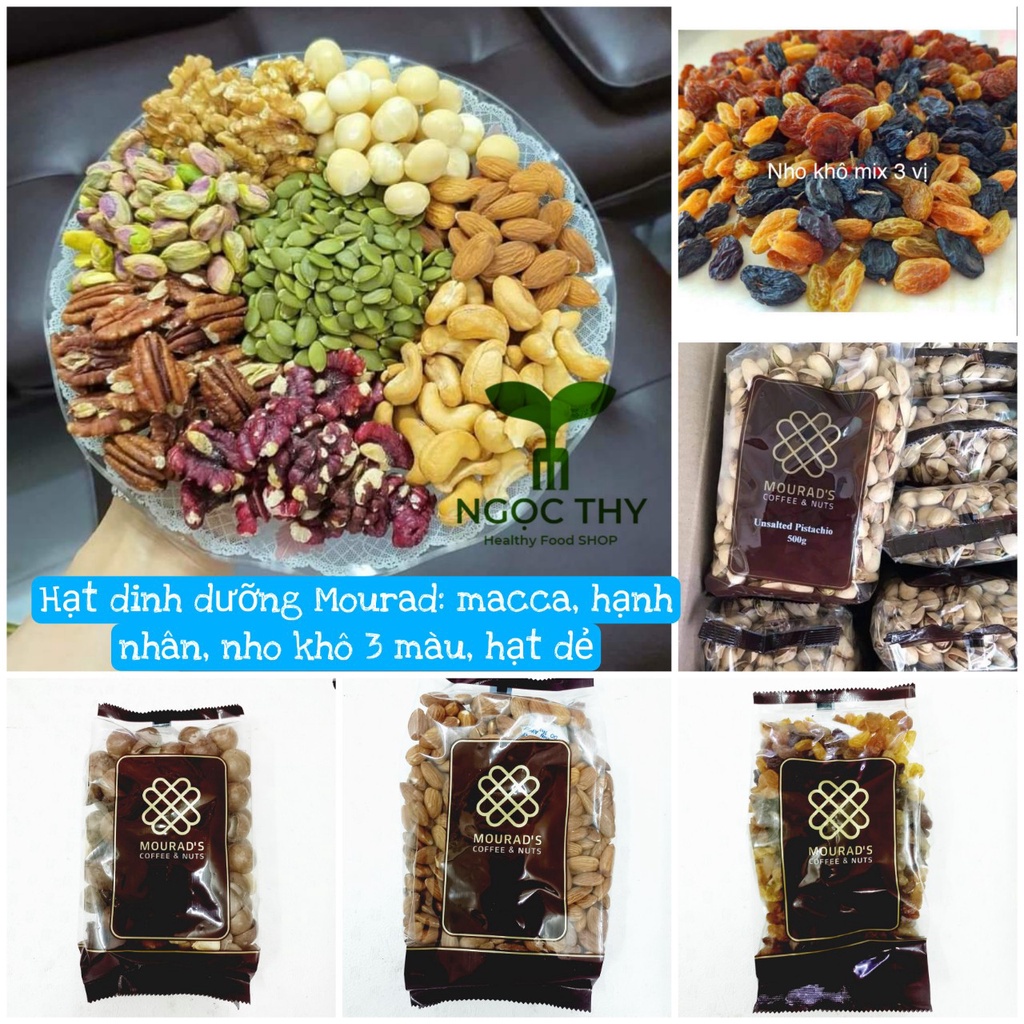 Nho Khô 3 Màu, Hạt Hạnh Nhân và Macca Nứt Vỏ túi 500gr nhập khẩu LOẠI 1 ...