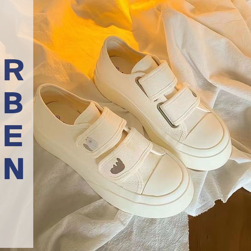 Giày RENBEN đế dày quai dán màu trắng | Shopee Việt Nam
