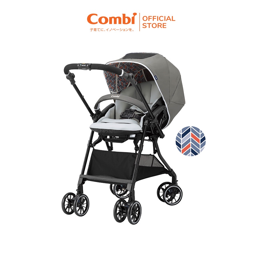 Xe đẩy Combi Sugocal Compact 4 bánh quay tự động màu ghi | Shopee Việt Nam