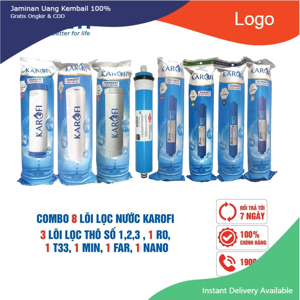 Combo 8 lõi lọc nước Karofi chính hãng dùng cho máy lọc nước Karofi máy ...