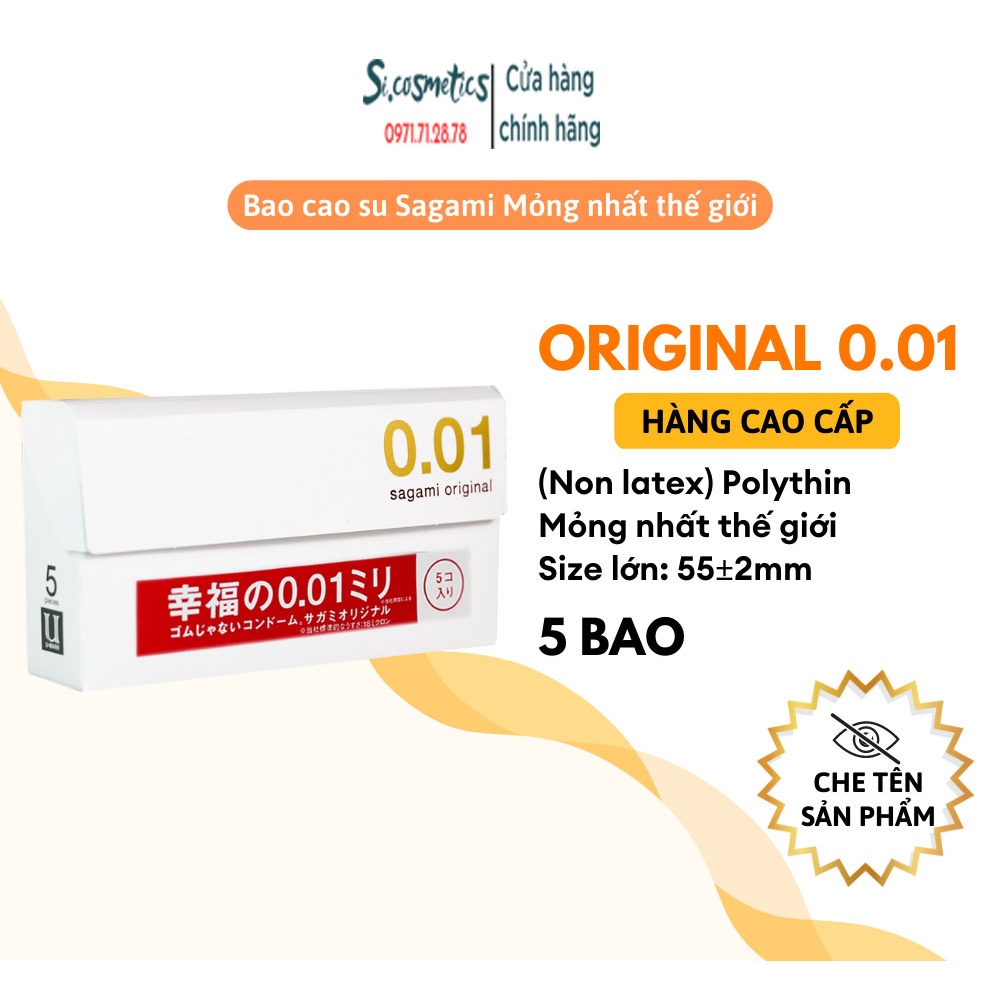 Bao cao su Sagami 001 - bcs Non latex - cao cấp siêu mỏng - 01 Hộp ...