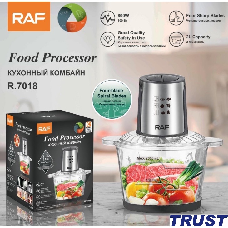 Máy xay thực phẩm đa năng 2L 800W RAF R.7018, R.7009B Cối Thủy Tinh,công suất lớn 800W | Shopee ...