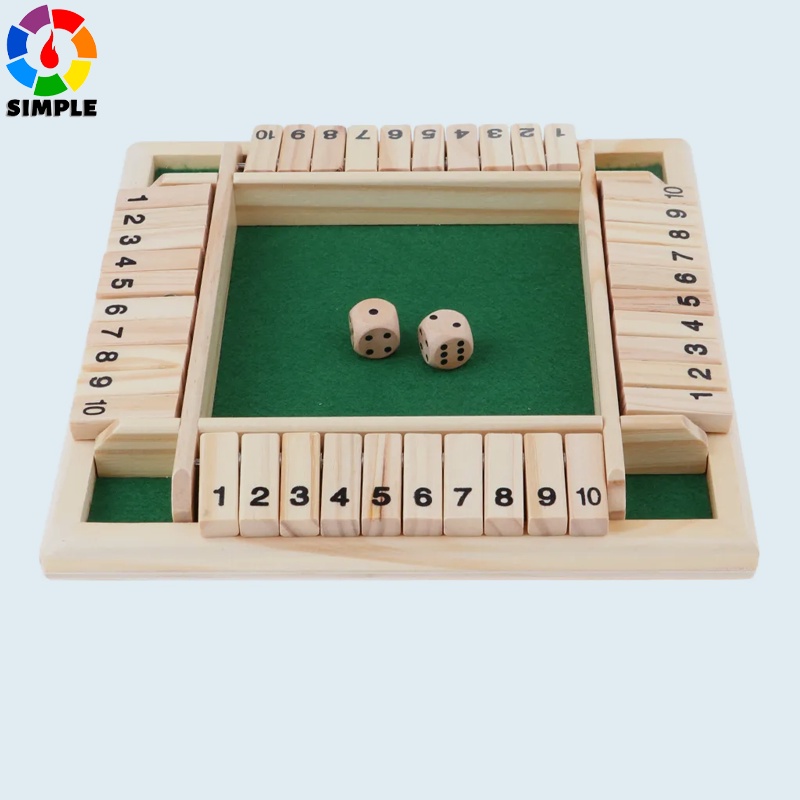 Deluxe Dice Board Box Game Set 10 Numbers Four Sided Shut Party Club ...