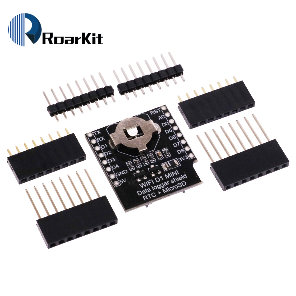 Wemos D1 Mini WiFi Board Khe Cắm Thẻ Dữ Liệu Logger Shield RTC DS1307 Mô-đun Đồng Hồ Thời Gian ...